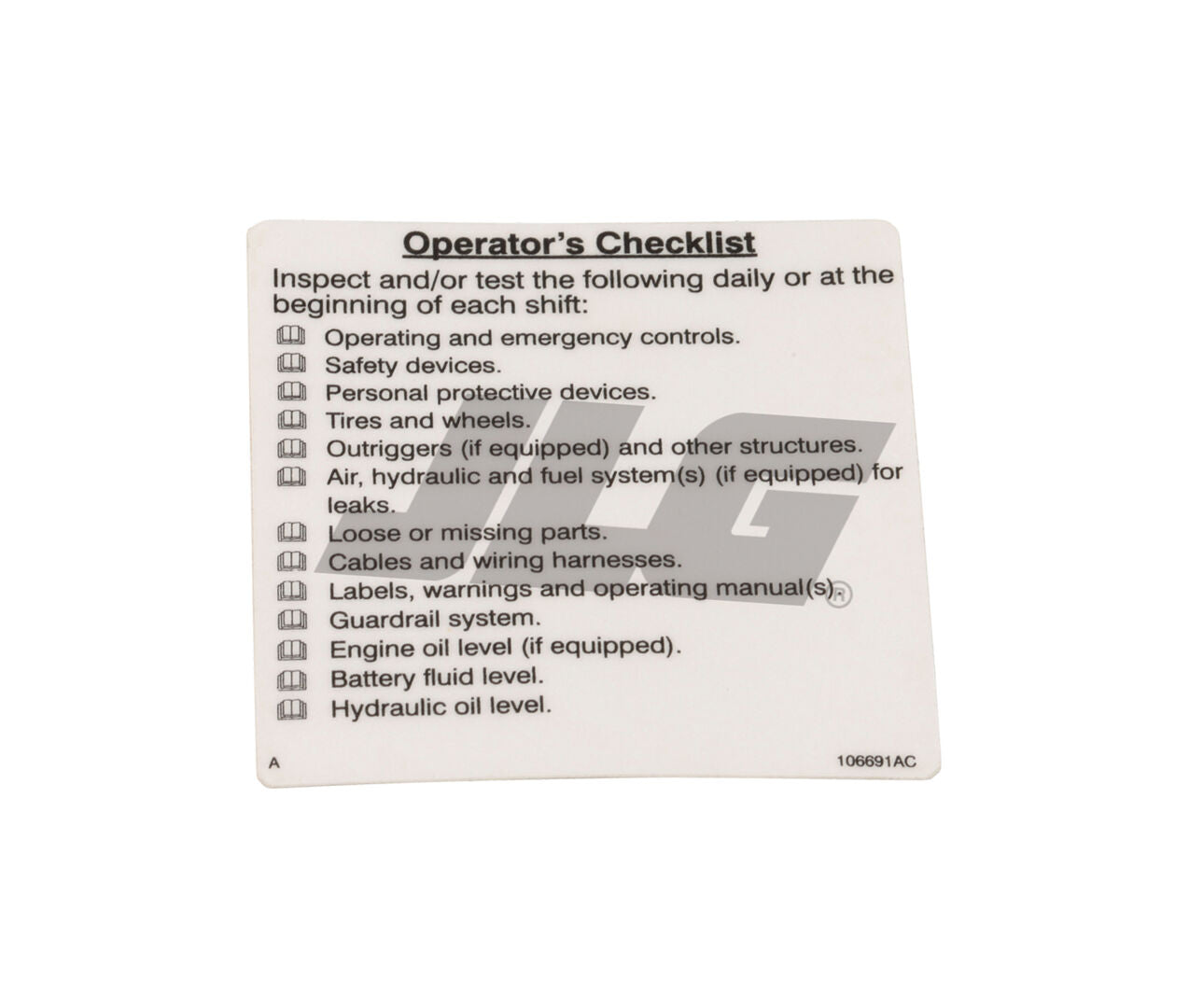 DECAL CHECKLIST – Skyworks LLC